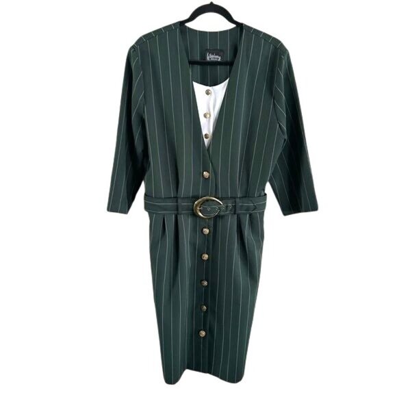 Whirlaway Frocks | Dresses | Vintage Whirlaway Frocks Pinstriped Belted ...